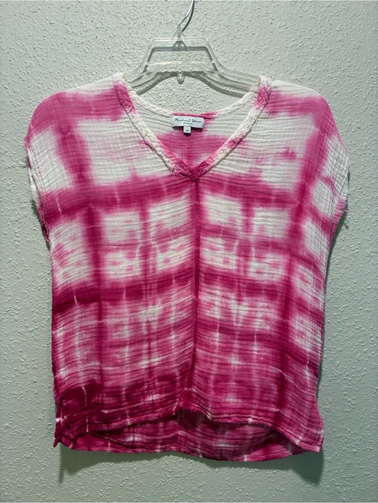 Michael Stars | Tops | Michael Stars Fuchsia White Tiedye Vneck Top ...